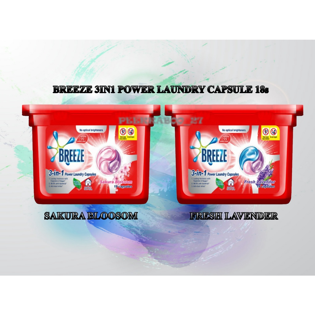 BREEZE 3IN1 POWER LAUNDRY CAPSULES 18X12GM | Shopee Singapore