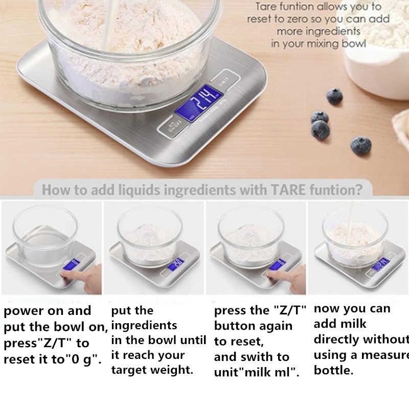 Kitchen food weighing scale (10kg/1g) Digital Display Machine Weigh ...