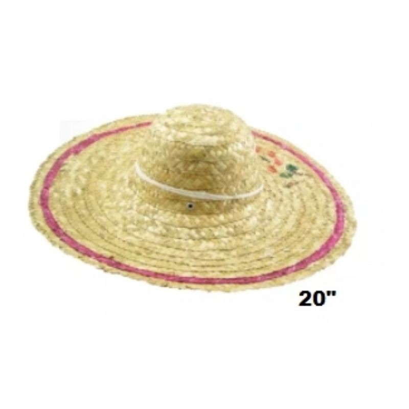 20" Grass Straw Farmer Hat Cap - Farmer's Straw Grass Hat - Garden Hat ...