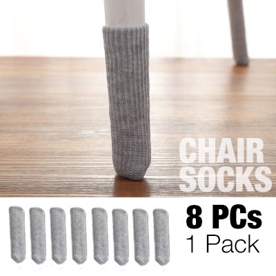 [SG] 8pc Skinny Grey. Black. Brown. Chair Socks Chair Leg Floor ...