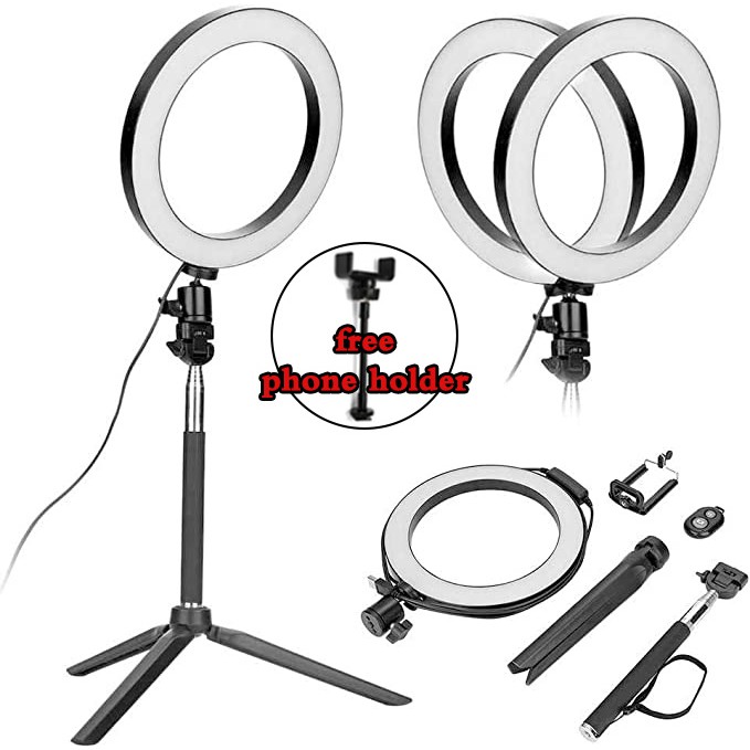 🔥IN Stock🔥5-in -1 Dimmable LED Studio Ring Light3-Colors Streaming ...