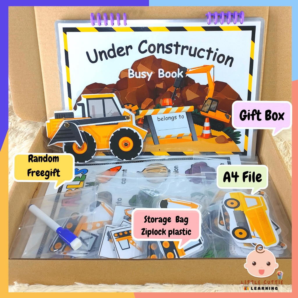 LITTLE CUTTIE Construction Excavator Theme Montessori Toddler Early ...