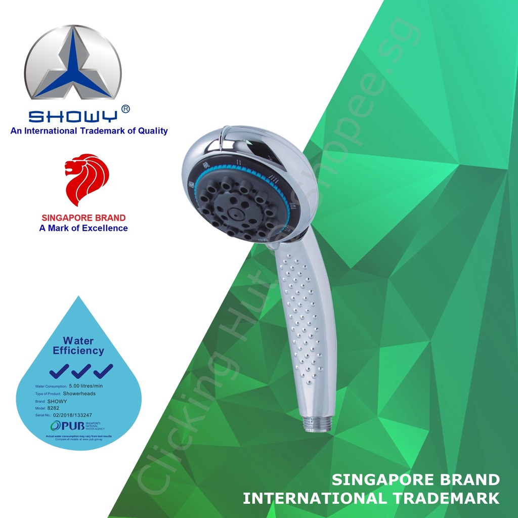 [SG LOCAL SELLER] SHOWY 8-Function Hand Shower / Water-saving Shower ...