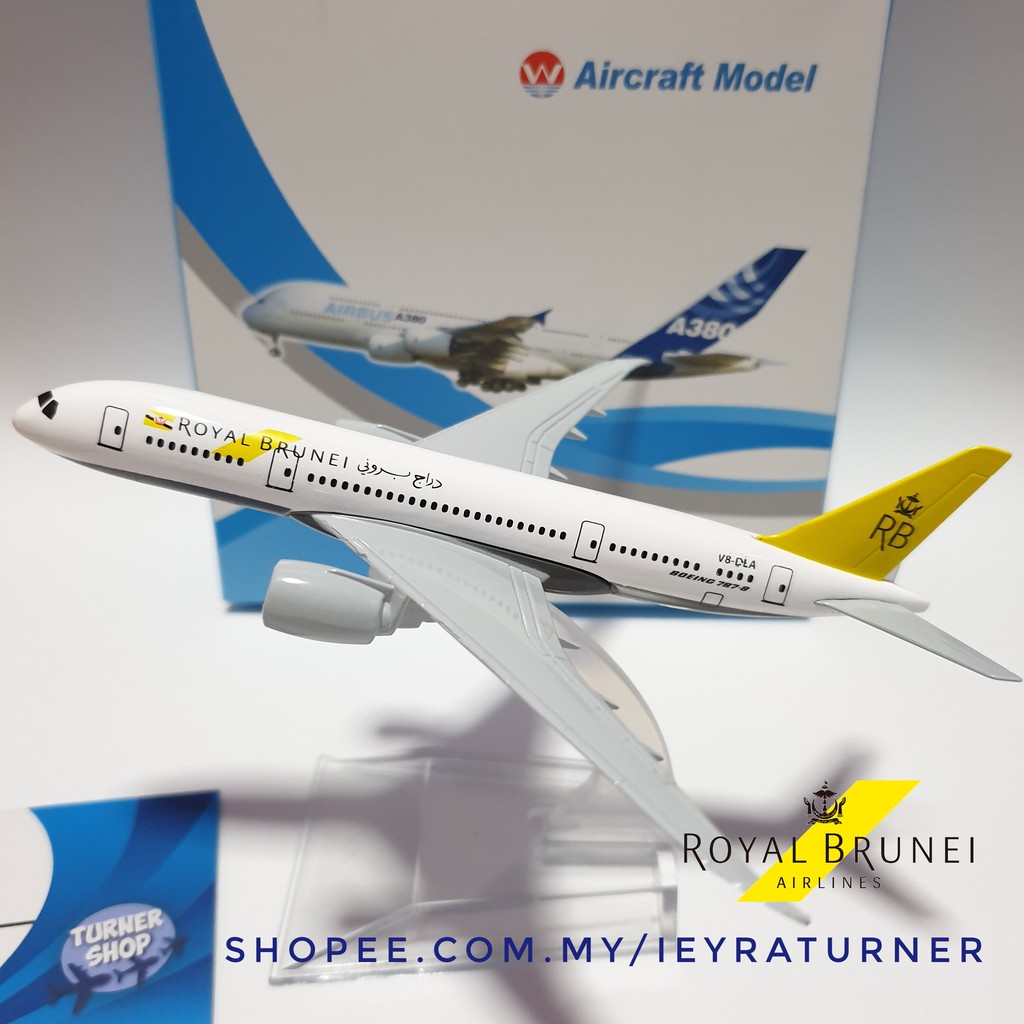 Royal Brunei Boeing 787 Aircraft Model 16cm Die-cast Metal Airplane ...