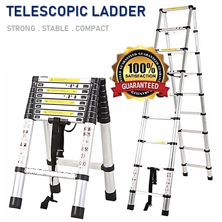 ( LD2 ) 9 Steps 260CM Extendable Foldable Aluminium Telescopic Pole ...