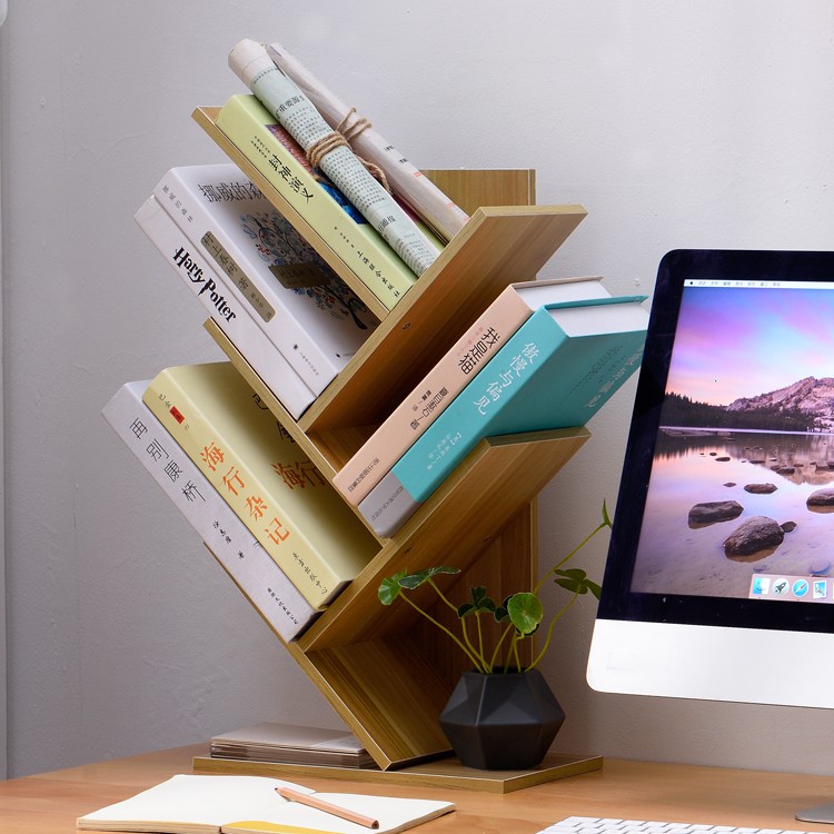 5 Tiers Tree Bookshelf Compact Book Rack Bookcase | Shopee Singapore