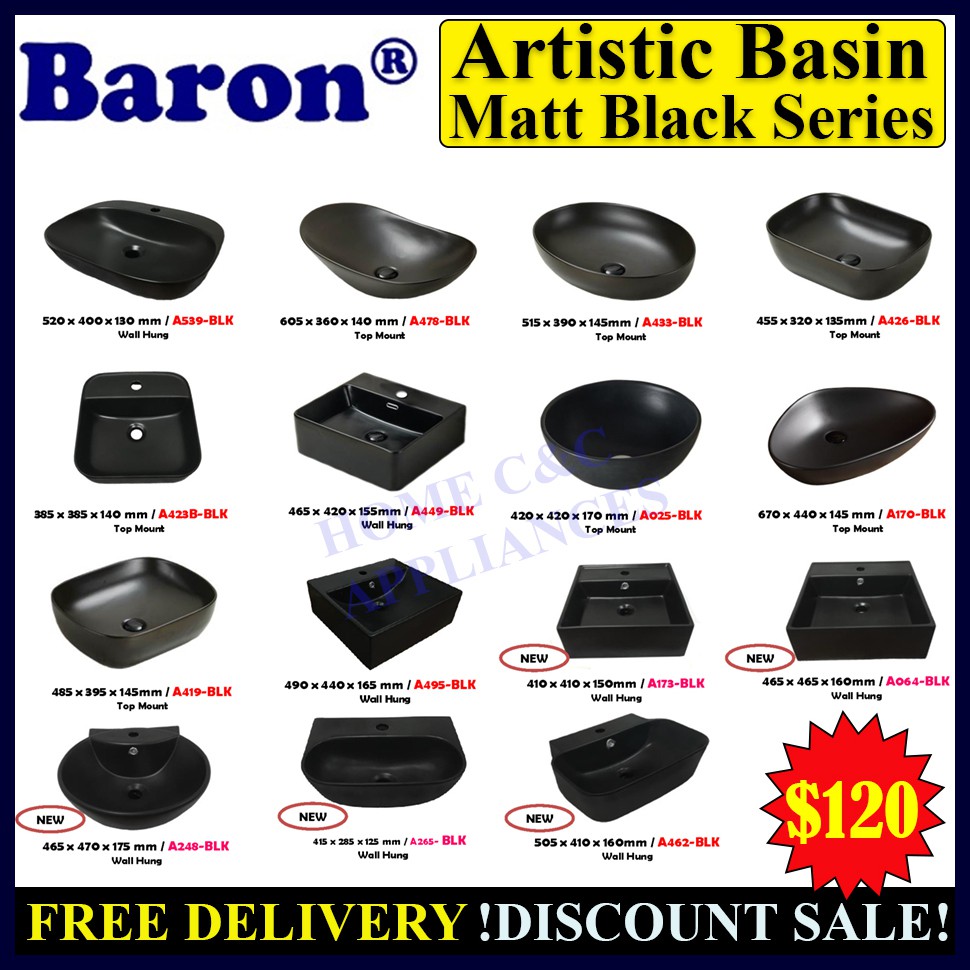 Baron Basin Artistic Basin Matt black series | A426 | A025 | A423B ...