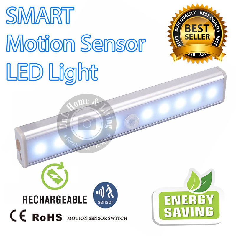 [SG] Wireless Motion Sensor 10 LED Light Bar (Rechargeable Model Or ...