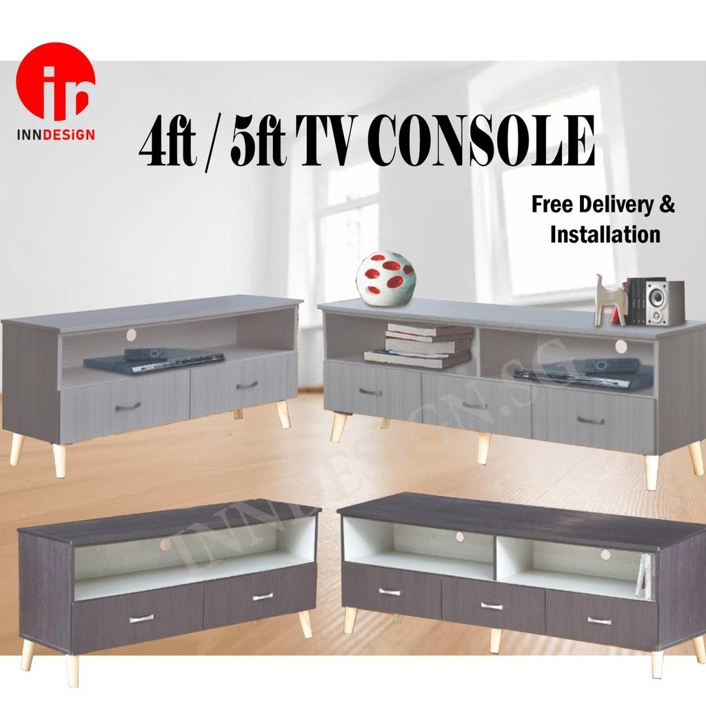 JEZZY 4FT / 5FT TV CONSOLE / TV CABINET (FREE DELIVERY AND INSTALLATION ...