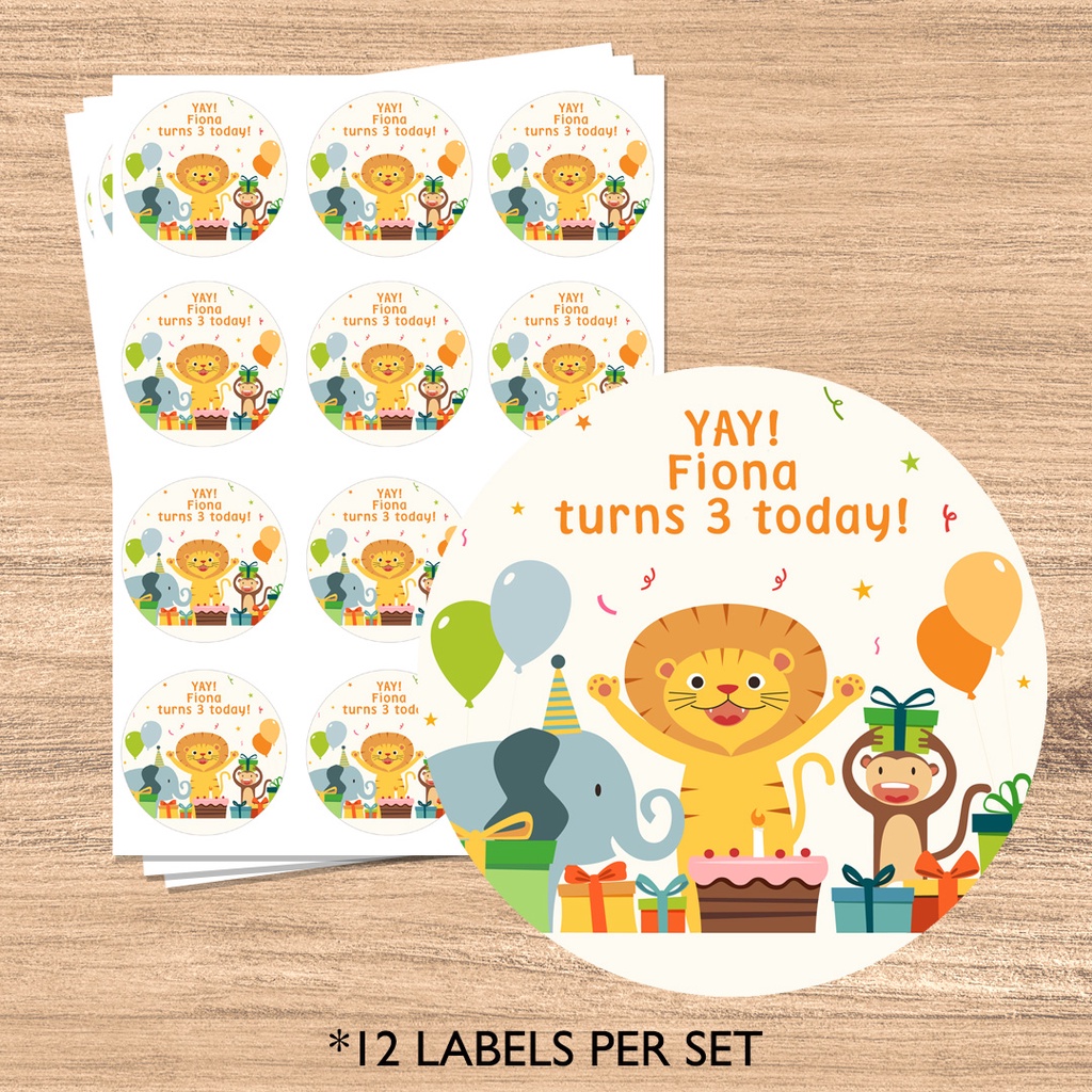 Personalised Birthday Sticker Labels Party Favor Labels Goodie Bag ...