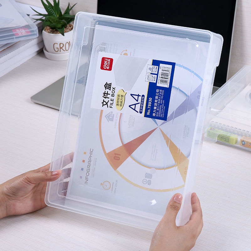 Personnel File Box A4 Transparent File Box Plastic Classification File ...