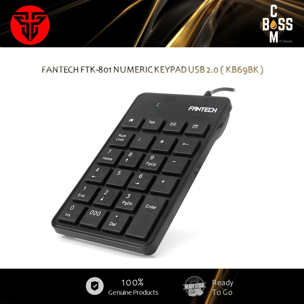 FANTECH FTK-801 NUMERIC KEYPAD USB 2.0 ( KB69BK ) | Shopee Singapore