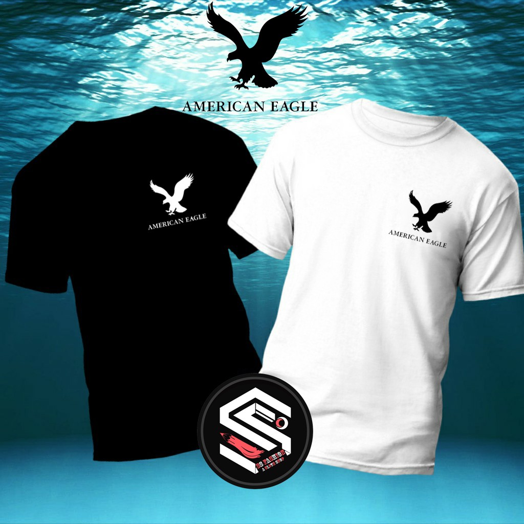 EAGLE Logo Solid Tee Slim Fit Plain 100% Cotton Unisex Men Women Short ...