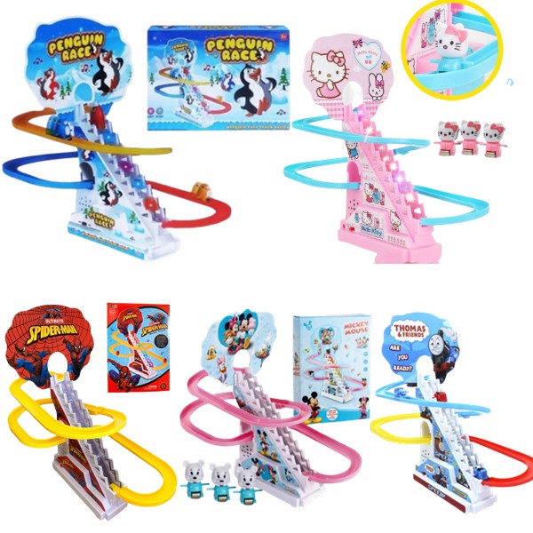 Penguin,Mickey,Hello Kitty,Spideman Race Climbing Stairs Electronic ...