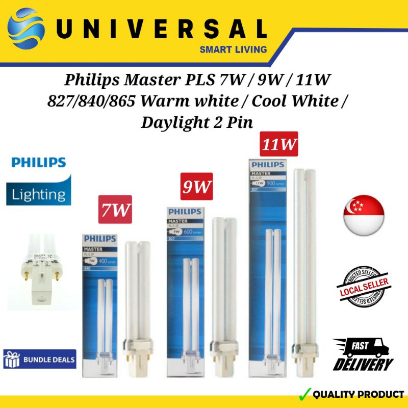 [SG SHOP SELLER] Philips Master PLS 7W / 9W / 11W 827/840/865 Warm white / Cool White / Daylight ...