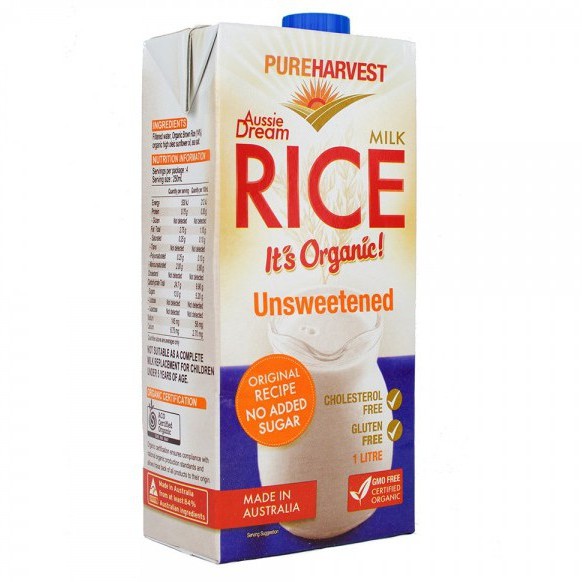 Pure Harvest Unsweetened Organic Rice Milk 1 Liter (Product of USA ...