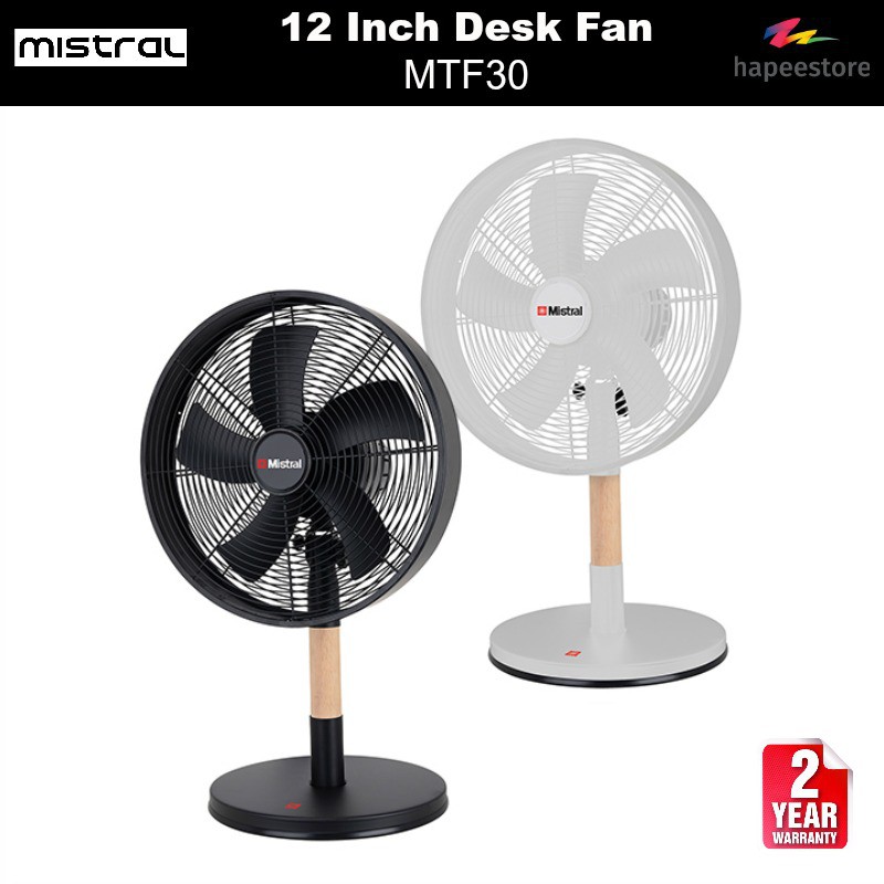 Mistral 12 Inch Desk Fan - MTF30 (Black / White) (8 Years Motor ...