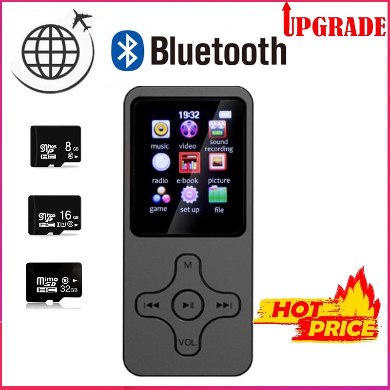 1.8 Inch Screen Bluetooth 5.0 Mp3 Music Player FM E-book Mini Walkman ...