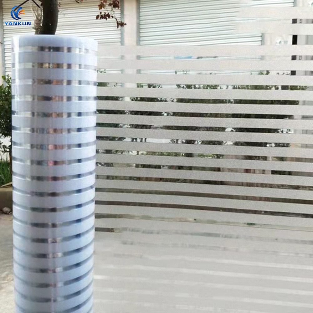 Striped Frosted Glass Sticker Office Bathroom Decorative Film ...