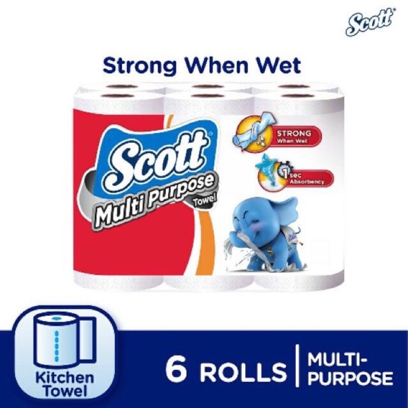 SCOTT MULTI PURPOSE TOWEL 6 ROLLS | Shopee Singapore