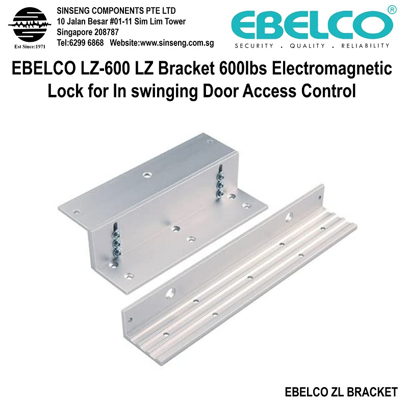 EBELCO LZ-600 ZL Bracket 600lbs Electromagnetic EM Lock for In swinging ...