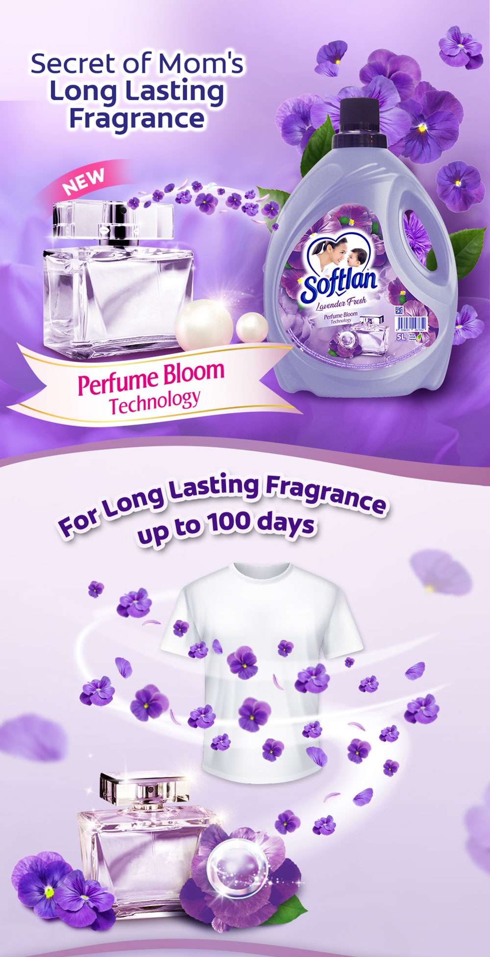 Softlan Anti Wrinkles Lavender Fresh (Purple) Fabric Softener 5L ...