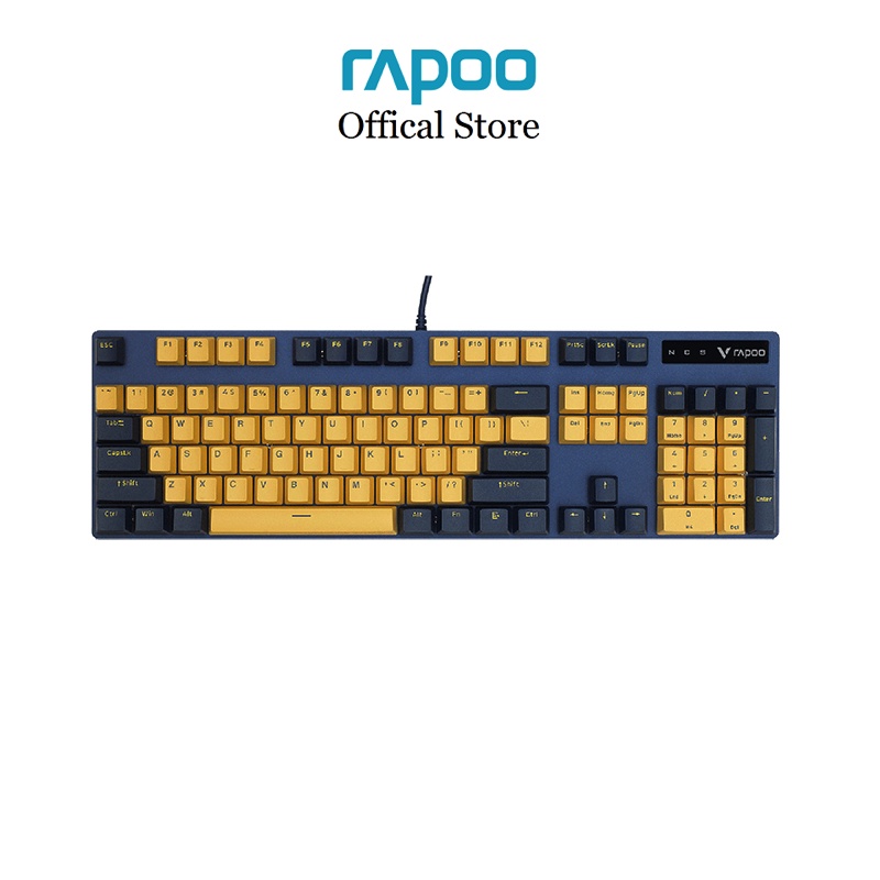 Modern Rapoo V500Pro Gold Blue Wired Mechanical Gaming Keyboard | Shopee Singapore