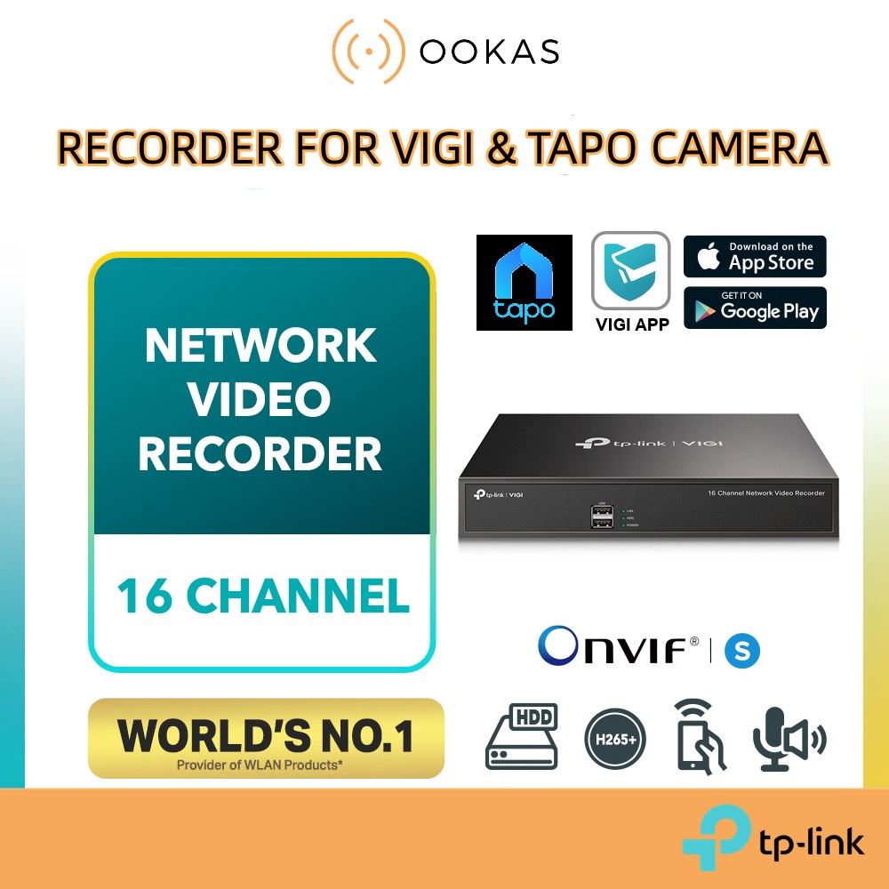 TP-Link ViGi & Tapo CCTV Camera Network Video Recorder NVR NVR1016H ...