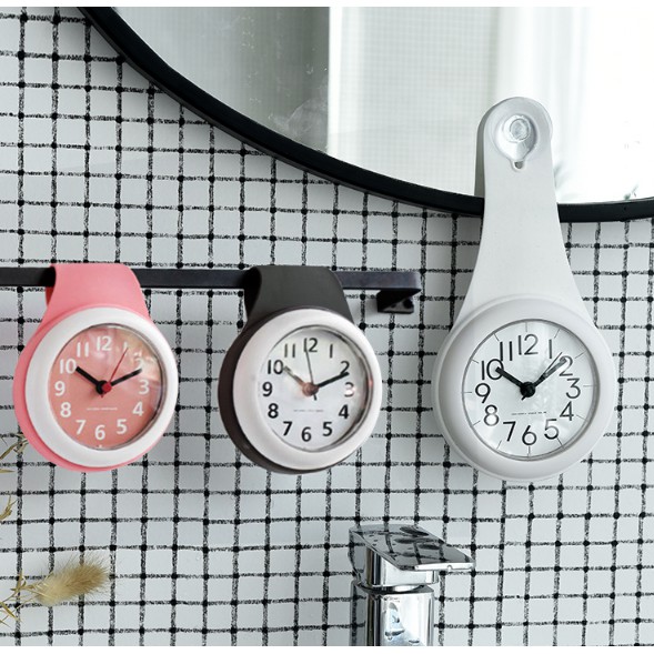 Bathroom waterproof small wall clock kitchen clocks bathroom mini punch ...
