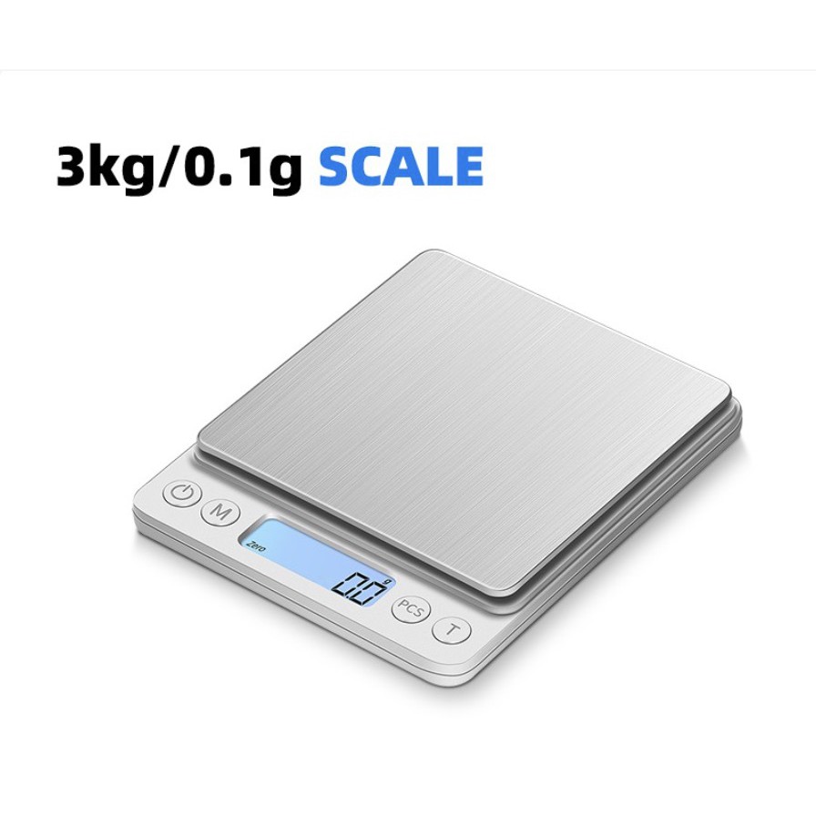 3KG / 0.1g Kitchen Scale Portable Digital Baking Bakery Food Diet Post ...