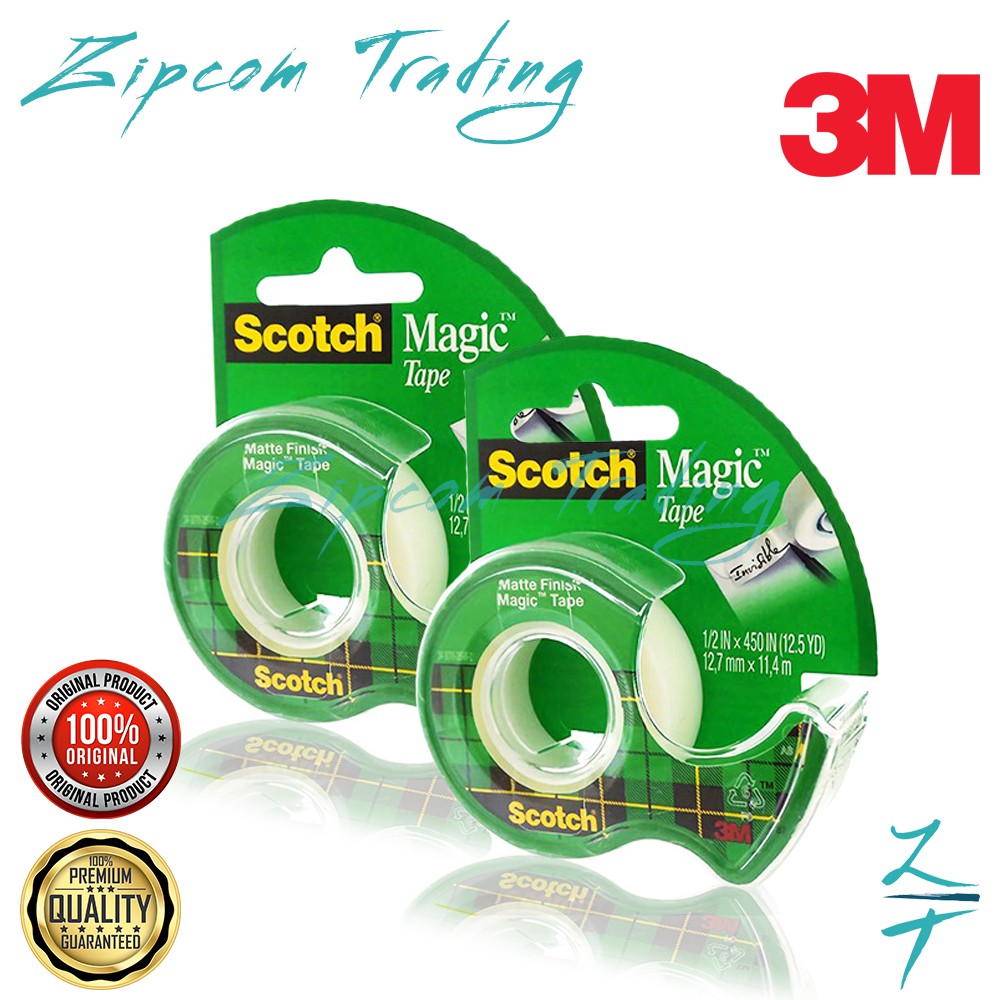 3M Scotch Invisible Matte Adhesive Magic Tape With Dispenser | Shopee ...