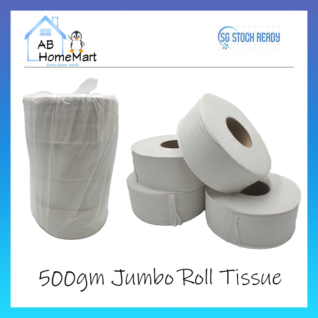 💯 [SG STOCK] Jumbo Roll Tissue | Jumbo Roll toilet paper | 500gm / Recycled Pulp | 2 Ply | 4 ...