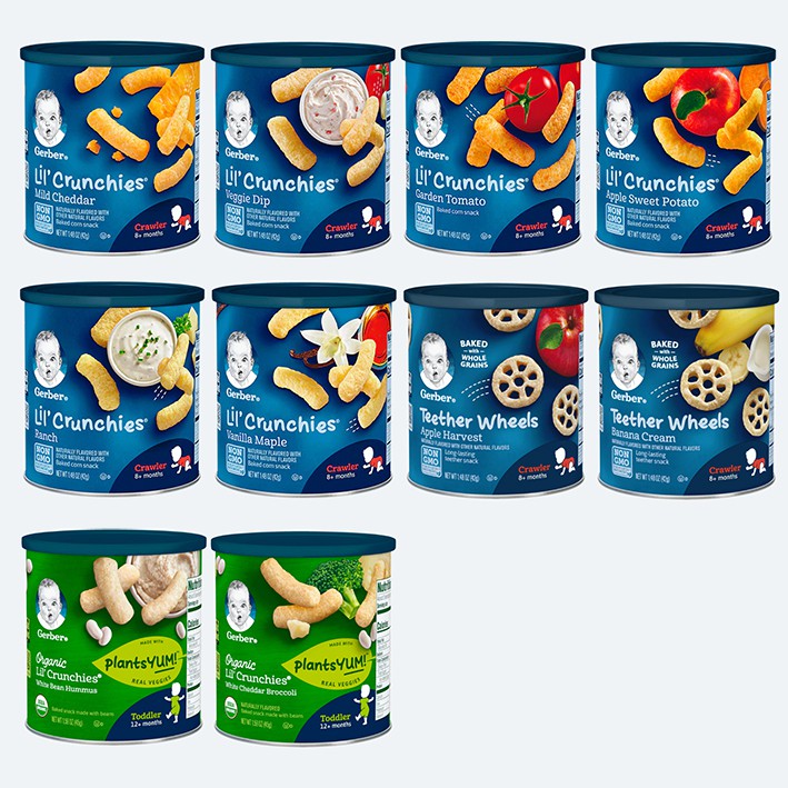 Gerber, Lil' Crunchies & Teether Wheels, 8+ & 10+ Months, Various ...