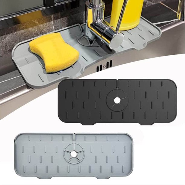 Kitchen Silicone Sink Faucet Mat Splash-proof Guard Countertop ...