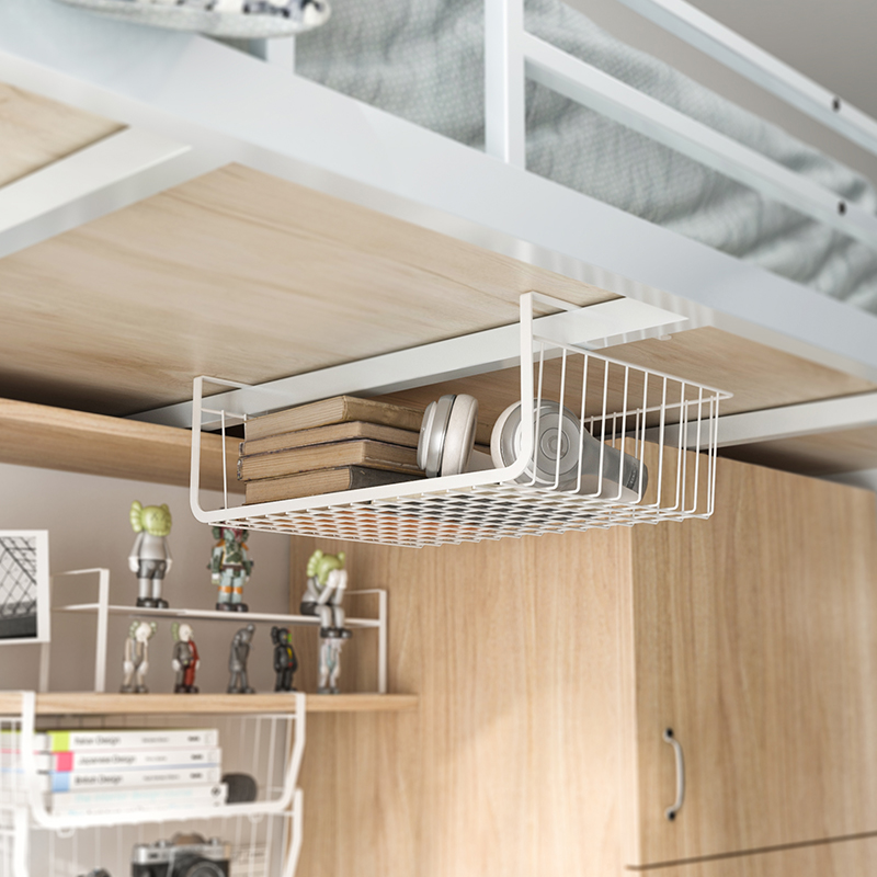 Dormitory bedside rack kitchen cabinet storage sub-layer rack desk ...