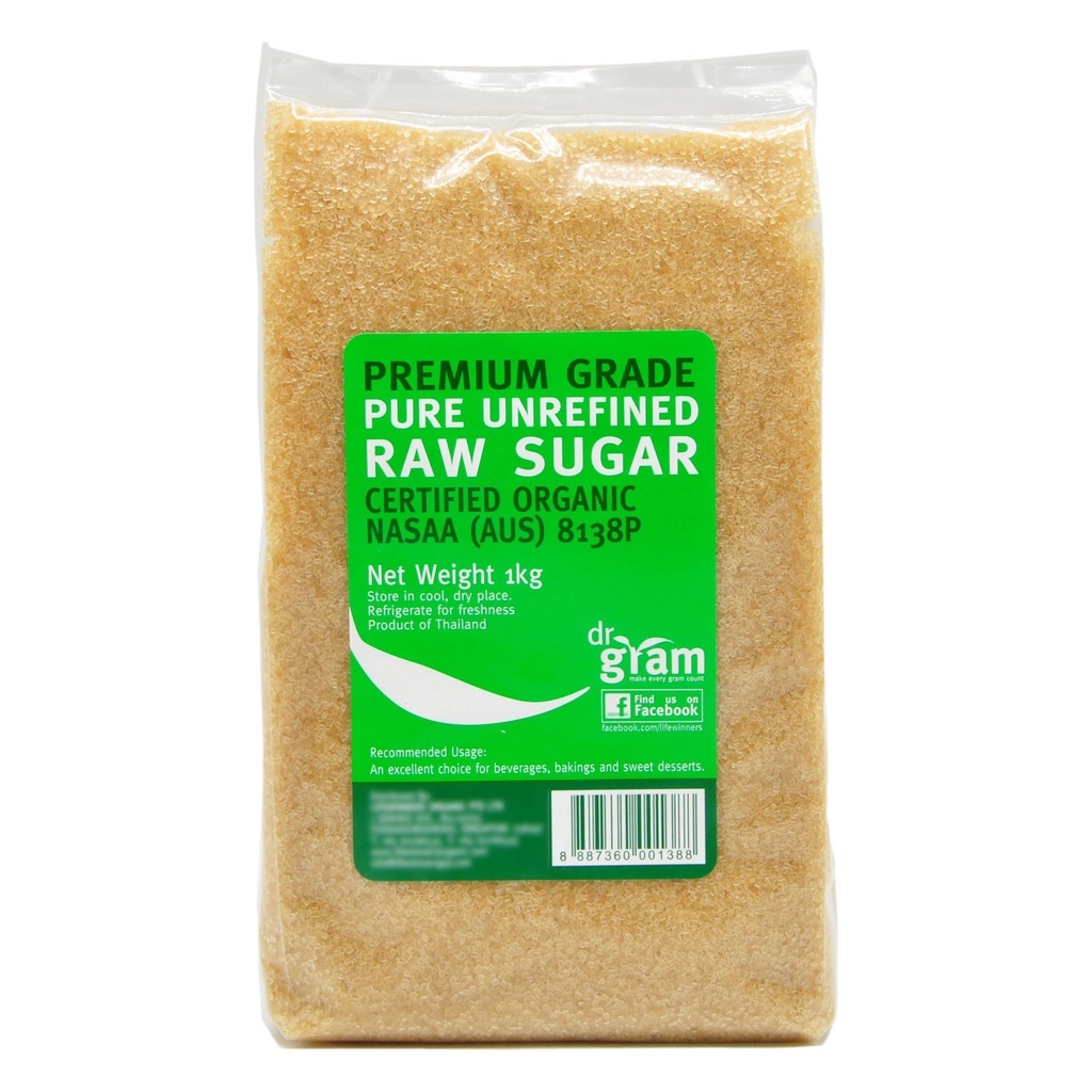 Dr Gram Organic Pure Unrefined Raw Sugar 1kg (Exp: 15/02/2027) | Shopee ...