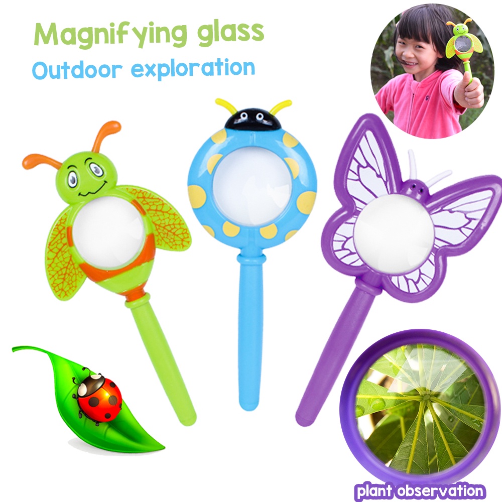 Children Cartoon Magnifying Glass Portable Reading Insect Plant ...