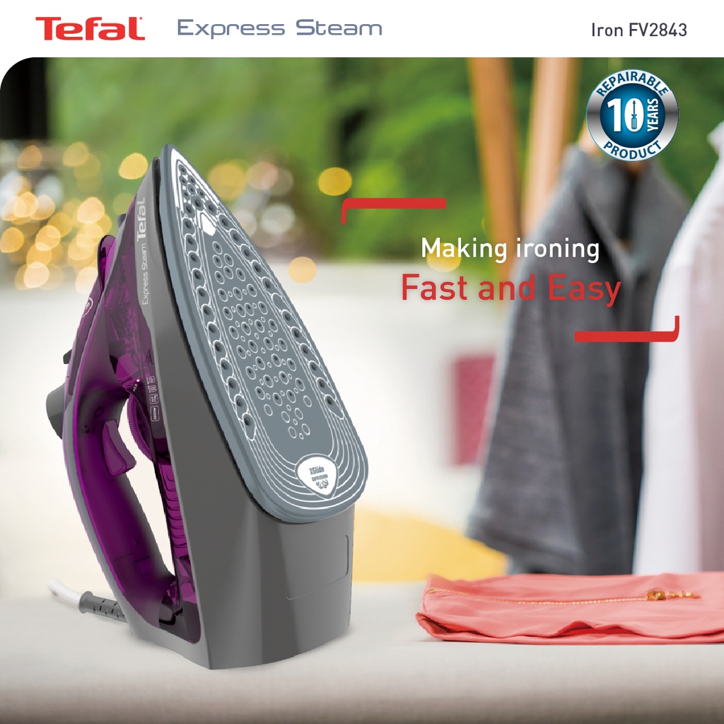 Tefal Express Steam Iron (Powergliss Ceramic Soleplate) 270ml 2600W ...