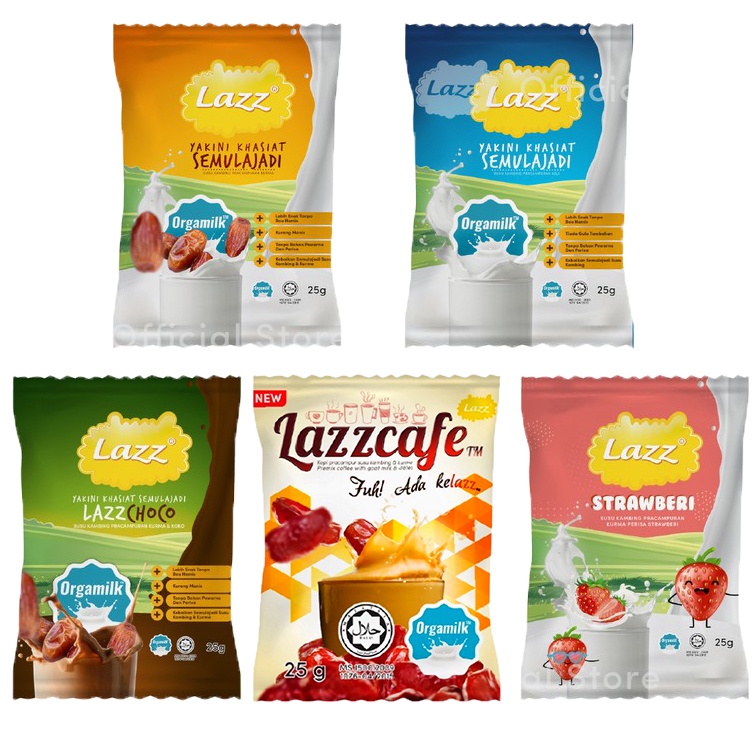 Lazz Goat Milk Premium Collection Dates/Choco/Strawberi/Cafe 10 Sachets ...