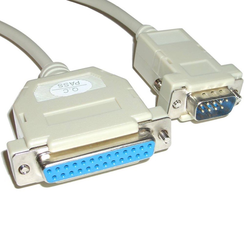 Serial Null Modem Cable DB9 (9-Pin) Male to DB25 (25-Pin) Female 1.8M ...