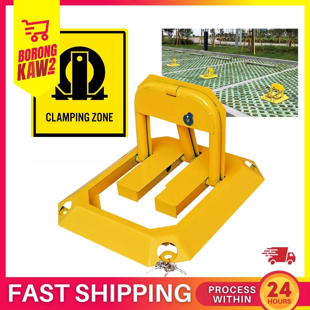 Folding Parking Barrier Manual Car Parking Space Lock Octagon Thick ...
