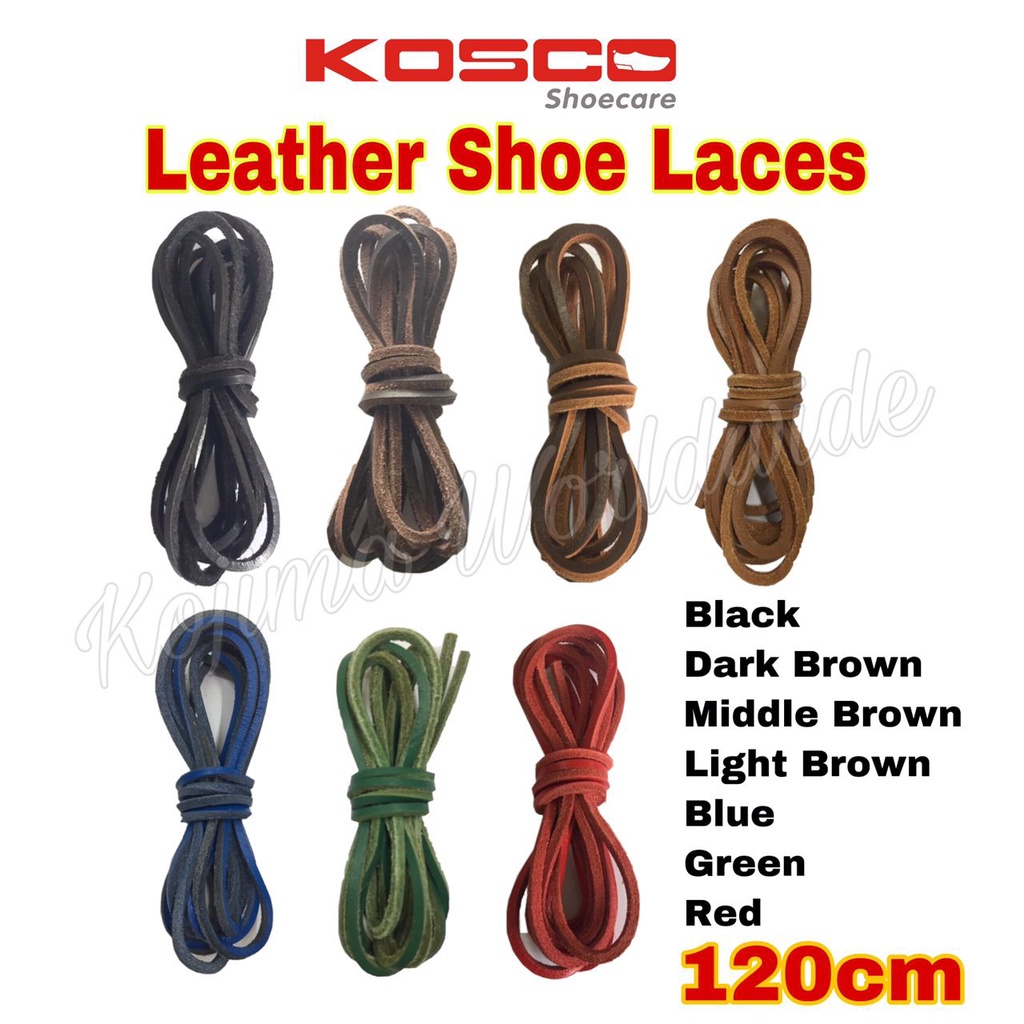 Leather Shoe Laces Strong Rawhide Tali Kasut Kulit | Shopee Singapore