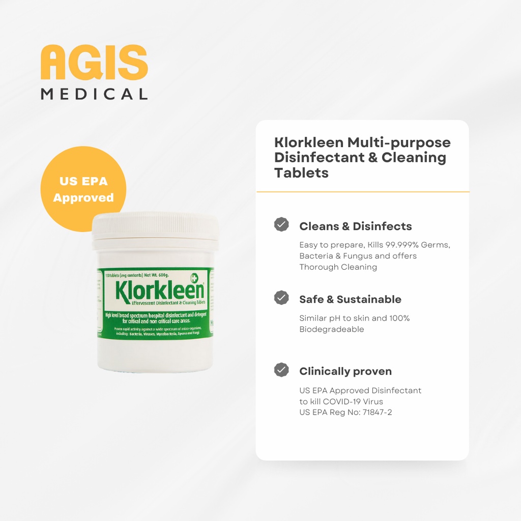 [HOSPITAL GRADE] Klorkleen - Effervescent Disinfectant & Deep Cleaning ...