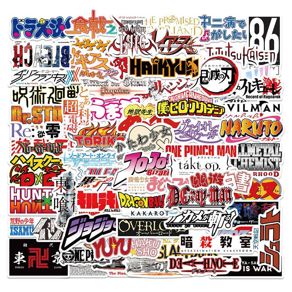 65 pcs Anime Cartoon Logos Waterproof PVC Stickers | Shopee Singapore