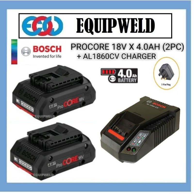 BOSCH 18V POWER SOURCE STARTER KIT (PROCORE 4.0AH BATTERY PACK X2 ...
