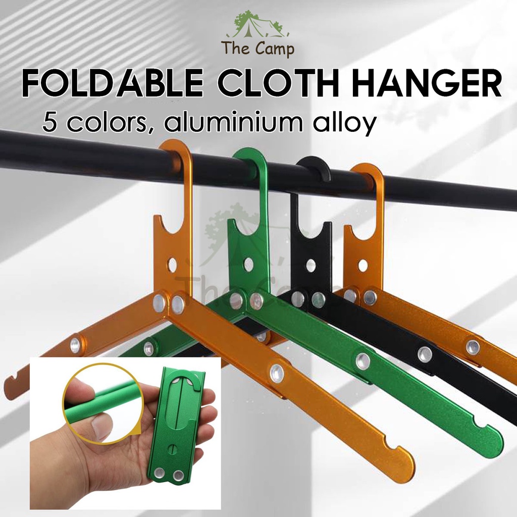 Camping Foldable Outdoor Clothes Hanger Aluminum Cloth Portable Hiking ...
