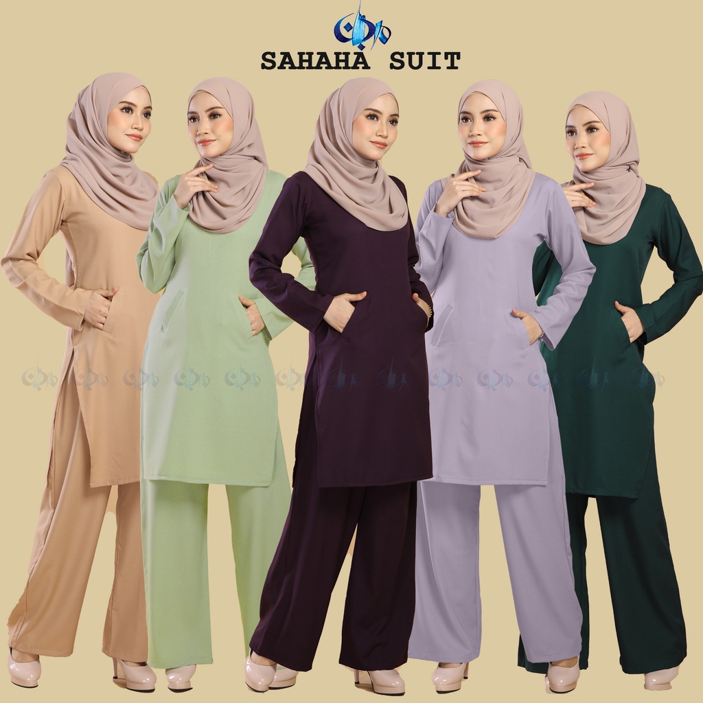 SUIT WARDA SET WITH POCKETS BAJU+PALAZZO MC118 | Shopee Singapore