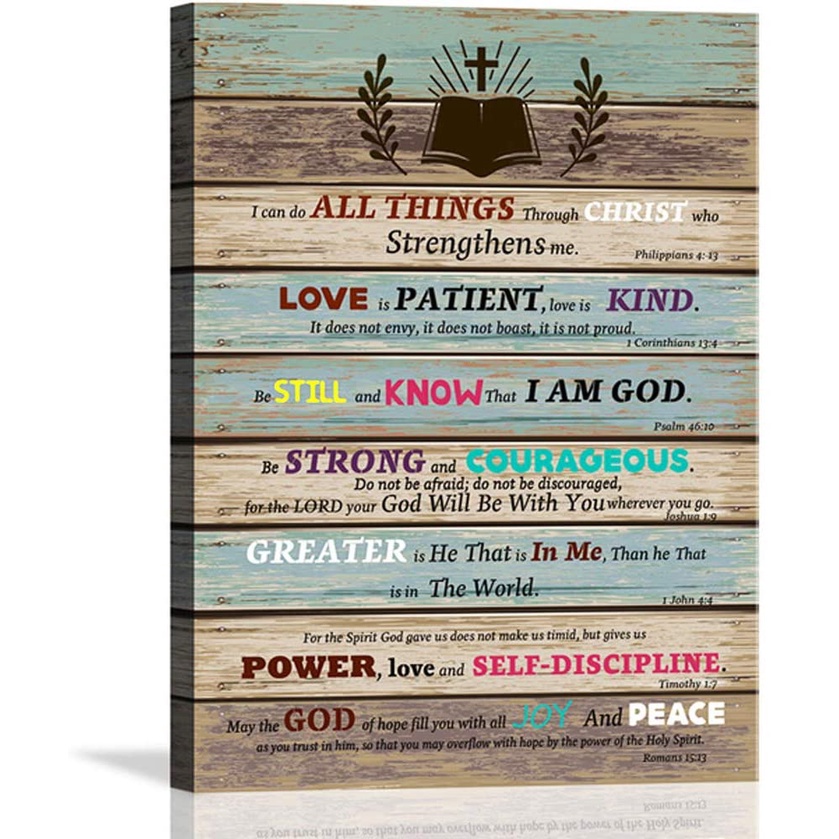 Inspirational Wall Art Scripture Bible Verse Wall Art Christian Canvas ...