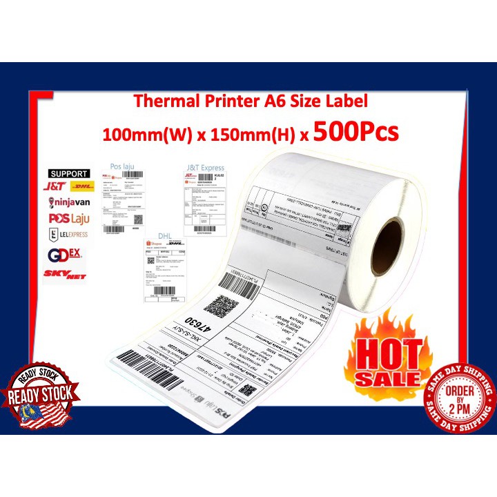 A6 Thermal Paper Label Sticker Shipping Courier Airway Bill Consignment ...
