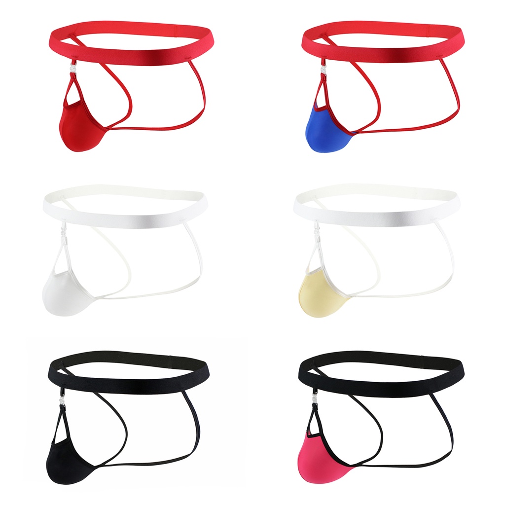 Sexy Men Pouch Tanga Underwear Ice Silk Thong Male Removeable Pouch G ...